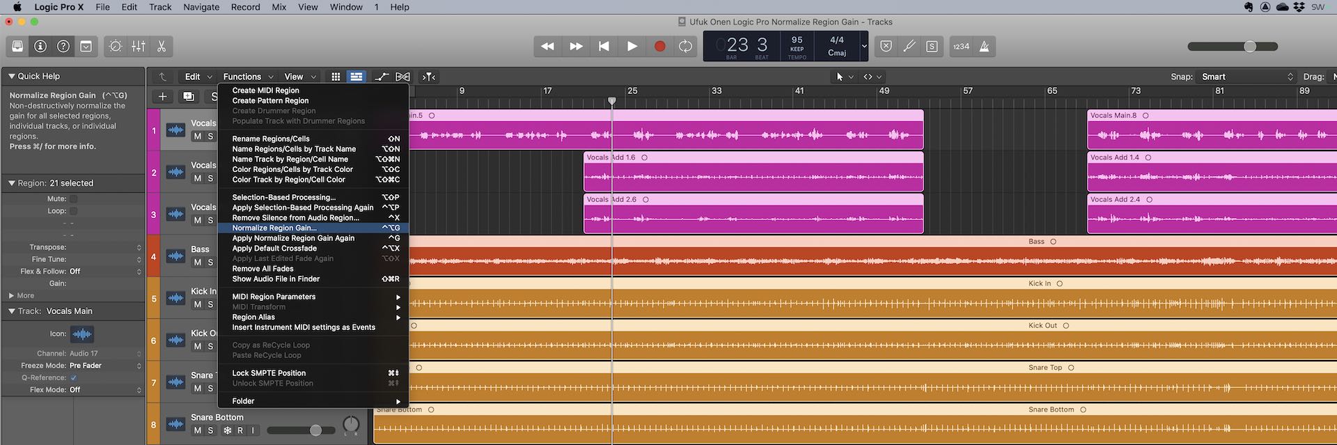 Logic Pro – ‘Normalize Region Gain’ Özelliği ile Gain Staging – Ufuk ...